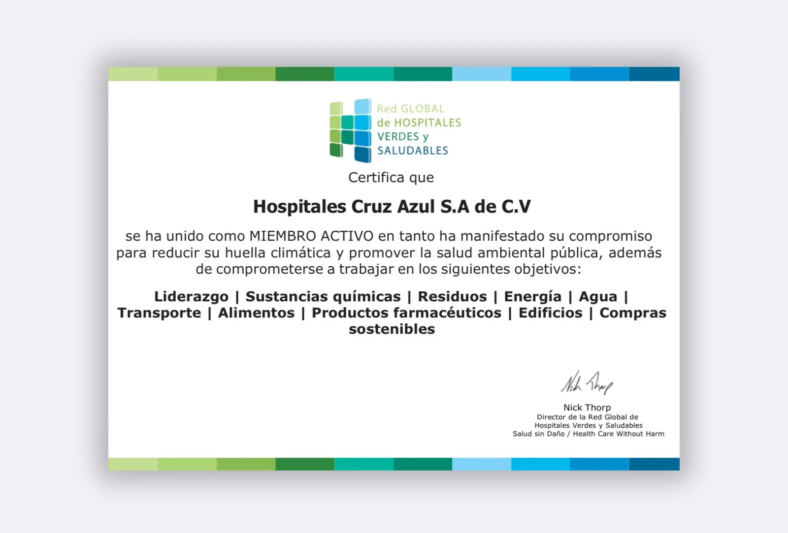 Hospitales Cruz Azul se une a la Red Global de Hospitales Verdes y ...